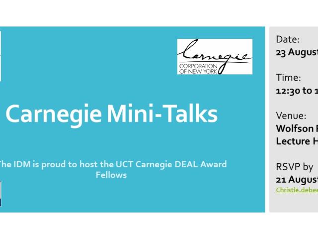 Carnegie Mini-Talks | Institute of Infectious Disease and Molecular ...